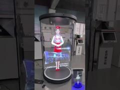 3D cilindrico acrilico digitale olografico monitor cubo schermo gabinetto di proiezione umana