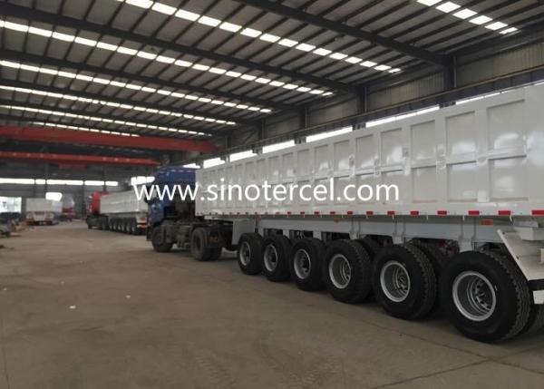 Quality Hydraulic System Semi Tipper Truck With Three Axles White for sale
