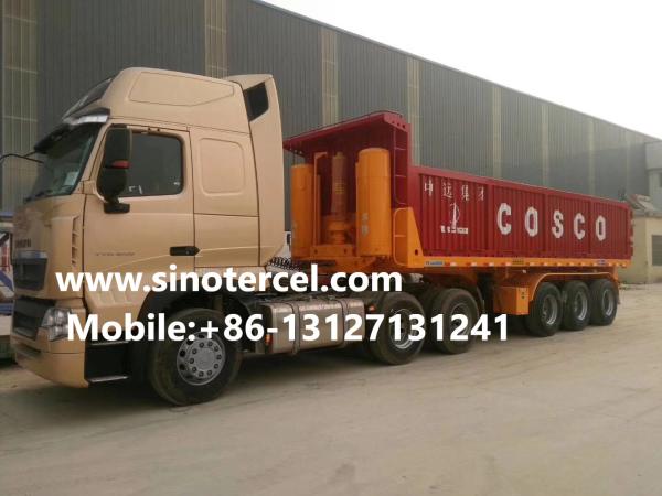 Quality Loading Unloading Box Cargo Semi Trailer 53 Ft 3 Axles 40-60Tons Red for sale