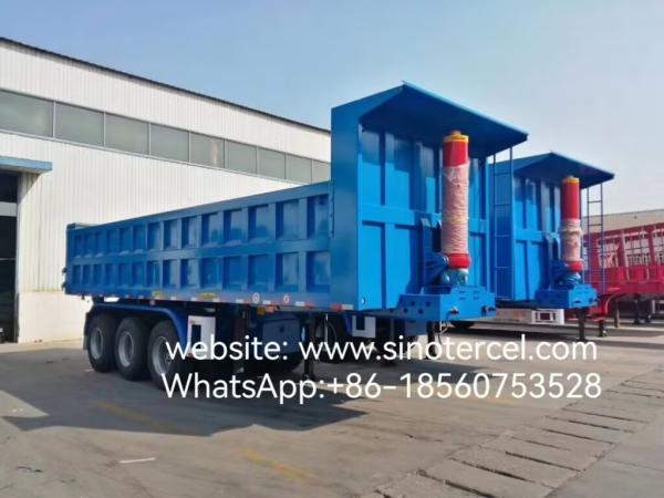 Quality 3 Axle Hydraulic Dump Tipper Semi Trailer Time Saving Convenient Rectangular for sale