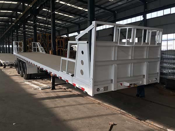 Quality 13m Container Flat Bed Semi Trailer 60tons 3 Axles Semi Trailer for sale