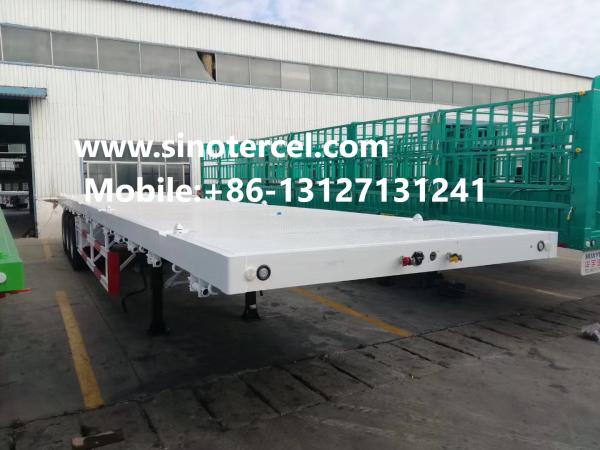 Quality 30 Foot 3 Axle Flat Bed Semi Trailer 30-50 Tons for sale