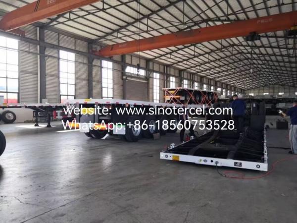 Quality 4 Axles 40ft Fuwa Axles Flat Bed Semi Trailer Strong Bearing Stable for sale