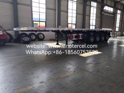 Quality 4 Axles 40ft Fuwa Axles Flat Bed Semi Trailer Strong Bearing Stable for sale