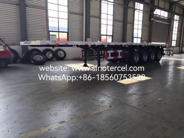 Quality 4 Axles 40ft Fuwa Axles Flat Bed Semi Trailer Strong Bearing Stable for sale