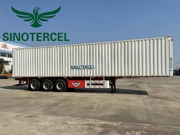 Quality White Box Semi Trailer Cargo 18 Wheeler Container Customized for sale