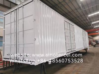 China Box Semi Trailer Personalizzato Semi Trailer Chiuso Bianco con porta laterale for sale