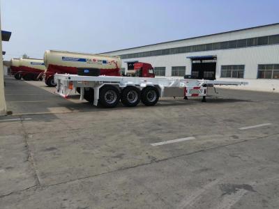 China 40-60tons Loading Capacity Flat Bed Semi Trailer With JOST Landing Gear And 3 Axles In High Demand for sale