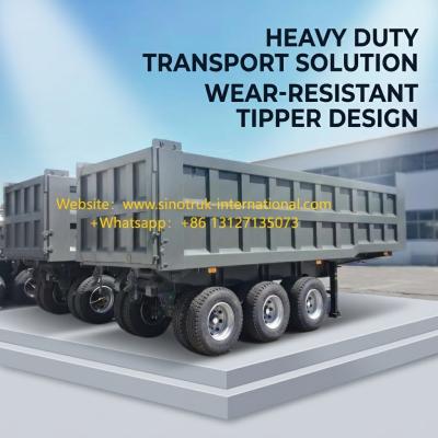 China 3-Axle Self-Unloading Semi-Trailer: 50CBM & 80-100T Load-Bearing Capacity for sale
