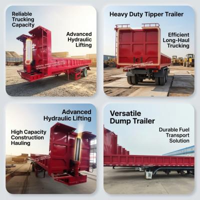 China 3 Axles Dumping Tipper Semi Trailer Front Lifting Hydraulic Convenient and efficient for sale