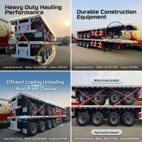 China 60-70t Flat Bed Semi Trailer 4 Axles White for sale
