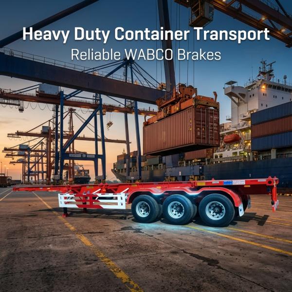 Quality 40ft Semi Container Trailer Skeletal Type Heavy Duty Transportation for sale