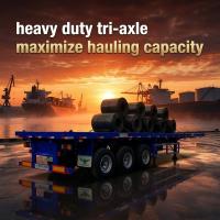 China 40ft Flat Bed Semi Trailers 3 Axles Flatbeds For Semi Trucks for sale