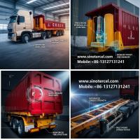 China Loading Unloading Box Cargo Semi Trailer 53 Ft 3 Axles 40-60Tons Red for sale