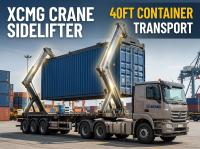 Quality Container Sidelifter Trailer 3 Axle With XCMG 37 Tons Crane For Port Transportat for sale