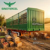 Quality Green Fence Semi Trailer 40000kgs Shipping Container Semi Trailer for sale