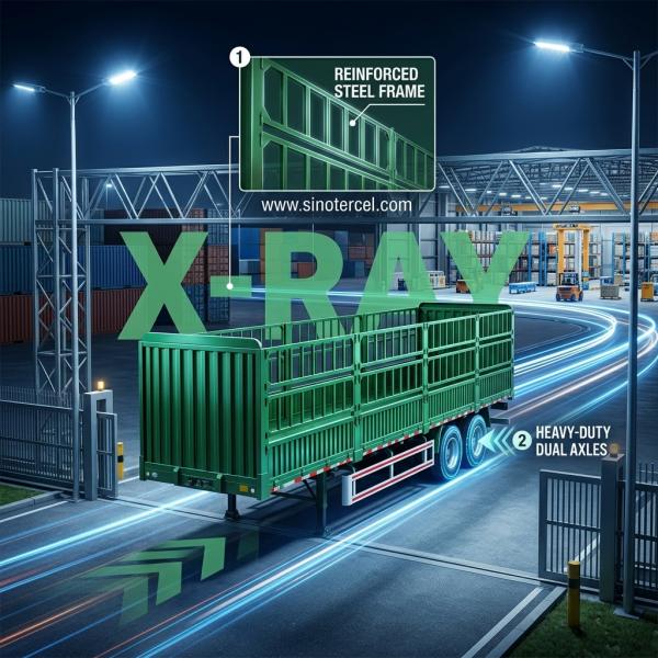 Quality 2 Axle Fence Semi Trailer 30 Tons Semi Container Trailer for sale