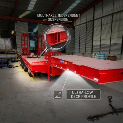 China Heavy-Duty Low Bed Semi Trailer 60-100t Capacity Customizable for sale