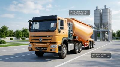 China 4 Axles Bulk Cement Semi Trailer 60000 Liters Cement Bulker Trailer for sale