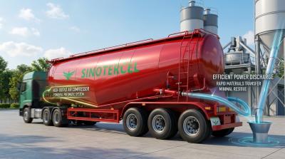 China Bulk Cement Semi Trailer with 3 Axles and 45CBM Capacity for sale