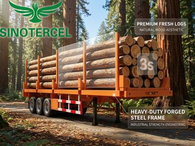 China 30t-60t Log Semi Trailer Wood Semi Log Trailer For Timber Transport for sale