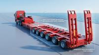 China Hydraulic Axis Modular Semi Trailer Tri Axles Low Loader Semi Trailer for sale