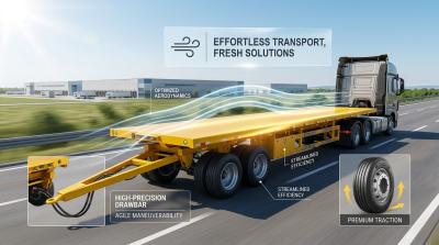 China Flatbed Full Tilt Car Trailer 11.00r20 Tire Tilt Bed Trailers for sale