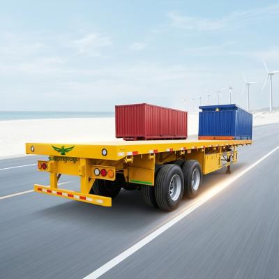 China Yellow 53 Foot Flatbed Trailer Q345B Flatbed Equipment for sale