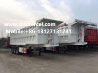 China 50-60T Tipper Semi Trailer 3 Axles Blue for sale