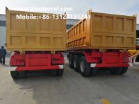 China 50-60T Tipper Semi Trailer 3 Axles Blue for sale