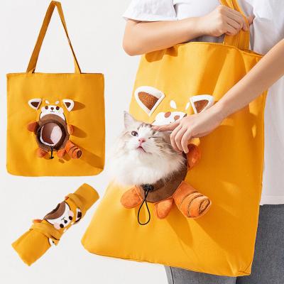 China Canvas Cat Carrier Backpack with Peek-a-Boo Window - Adjustable Strap for sale
