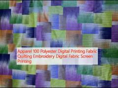 Vestuário 100 Poliéster Impressão digital Tecido Quilting Bordados Tecido digital Tela de serigrafia