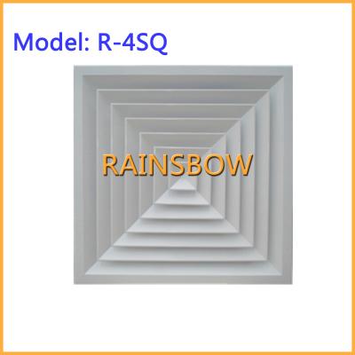 China 4-WAY Air diffuser R-4SQ supply  return aluminium air grille air register air vent grille air diffuser for sale