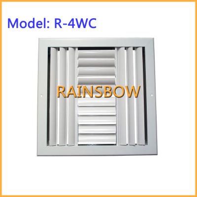 China 4-way diffuser air vent ,aluminium air louver air grille exhaust air register air diffuser for sale