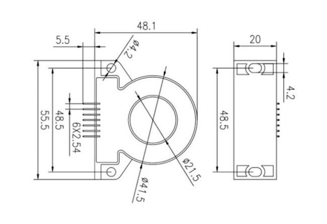 Sensor atual 0 do escapamento da C.A. do projeto do corpo de Pin Type Outdoor Soldering One