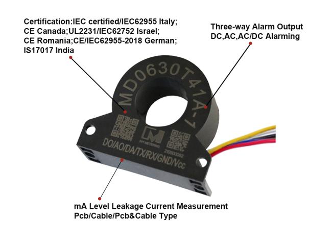 MD0630T01A-1 IEC62752 Art B RCM 30mA DC-Durchsickern-gegenwärtiger Detektor des Kabel-Berg-EV Wechselstrom-6mA