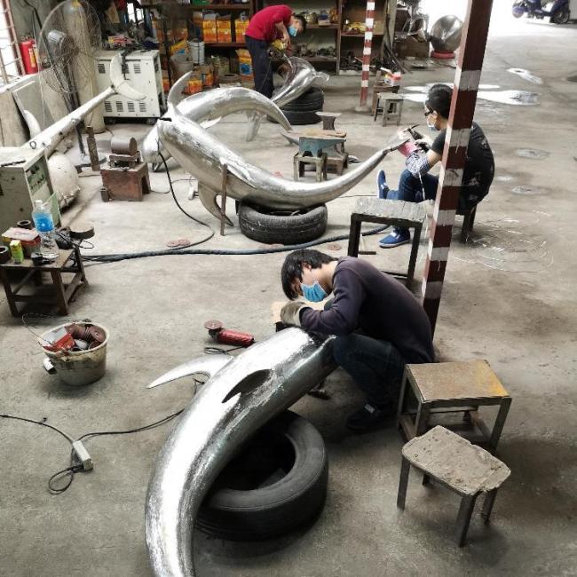 Custom Large Metal Crafts Creative Landmark Landscape Sculpture Custom Landscape Design Stainless Steel Sculpture