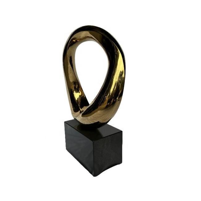 Modern art mirror stainless steel ring sculpture abstract for sale
