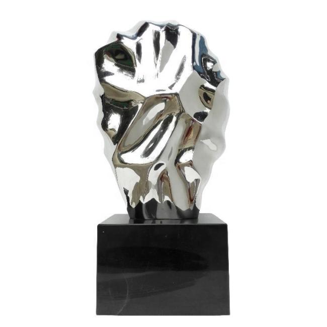 Modern art metal ornaments lawn polished stainless steel garden abstract sculpture