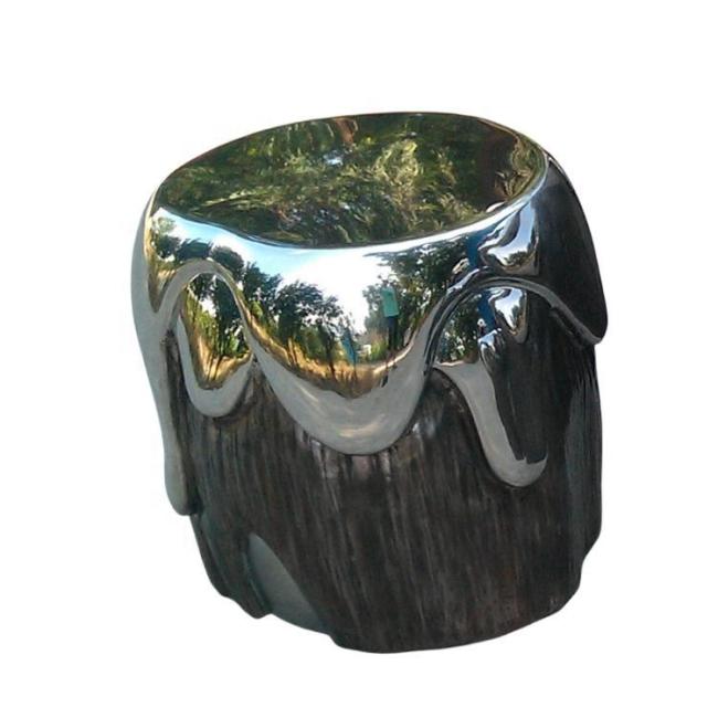 Modern Metal Chair Garden Art Stainless Steel Handicraft Sculpture