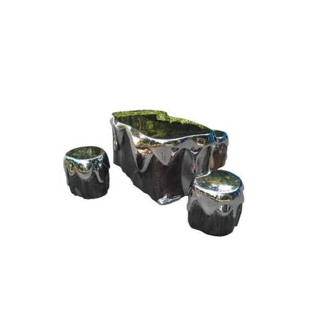 Modern Metal Chair Garden Art Stainless Steel Handicraft Sculpture