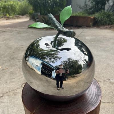 China Garden Decorative Custom Metal Art Sculpture Stainless Steel Apple Statue Custom Made for sale