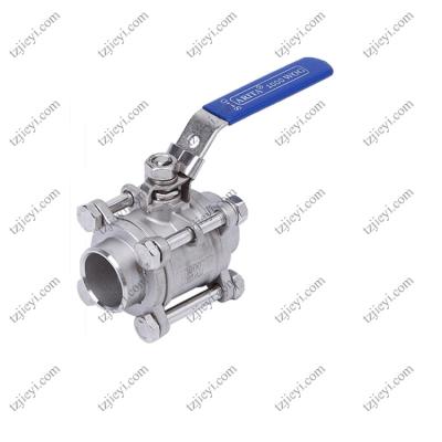China 3 pieces welded stainless steel ball valve for sale