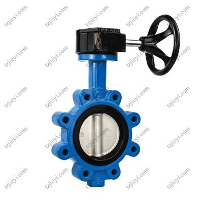 China DN80 Wafer type Gearbox operated Nylon Covered DI Disc Wafer Butterfly Valves for sale