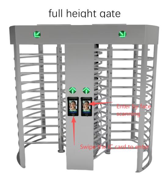 Quality Face Recognition Turnstile Barrier Gate System Access Control Full Height for sale