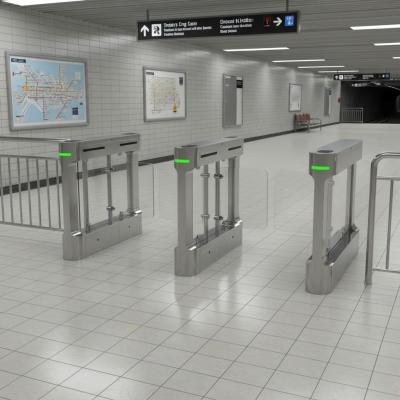 China High Speed Swing Barrier Gate Turnstile Anti Pinch Anti Tailgating Flap Barrier System for sale