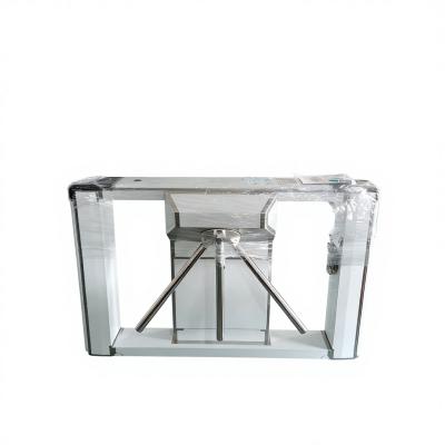 China Custom Pedestrian Entry Three Bar Gate Facial Recognition QR Code IC Card Access Metal IP44 Rotating Door for sale
