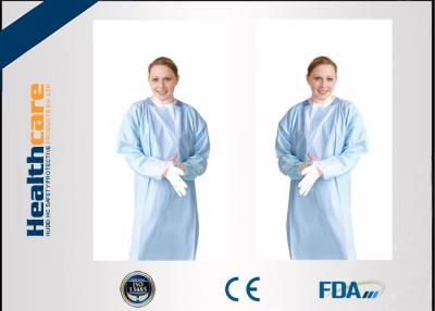China Nichtgewebte medizinische Prüfungs-Wegwerfkleider mit elastischer Stulpe S-3XL CER-ISO genehmigten zu verkaufen