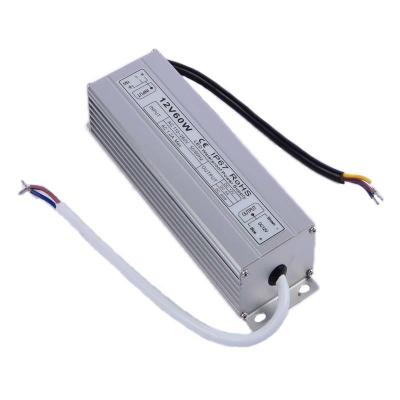 China 12v 60w Slim waterproof power supply IP67 LED transformer Adapter for LED Light for sale