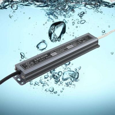 China 12v 30w waterproof power supply IP67 with coffee color LED transformer Adapter for LED Light for sale
